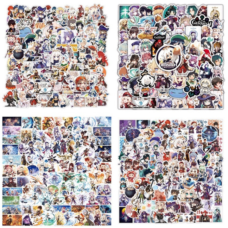 Bộ 100 Sticker Anime Genshin Impact Dùng Để Trang Trí Laptop Hành Lý ...