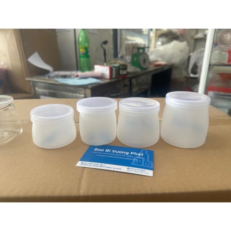 Rẻ- 100 Hủ nhựa TRONG,Trắng ĐỤC 80ml/ 100ml/110ml /120ml /150ml trong suốt trắng sữa chua, bánh ...
