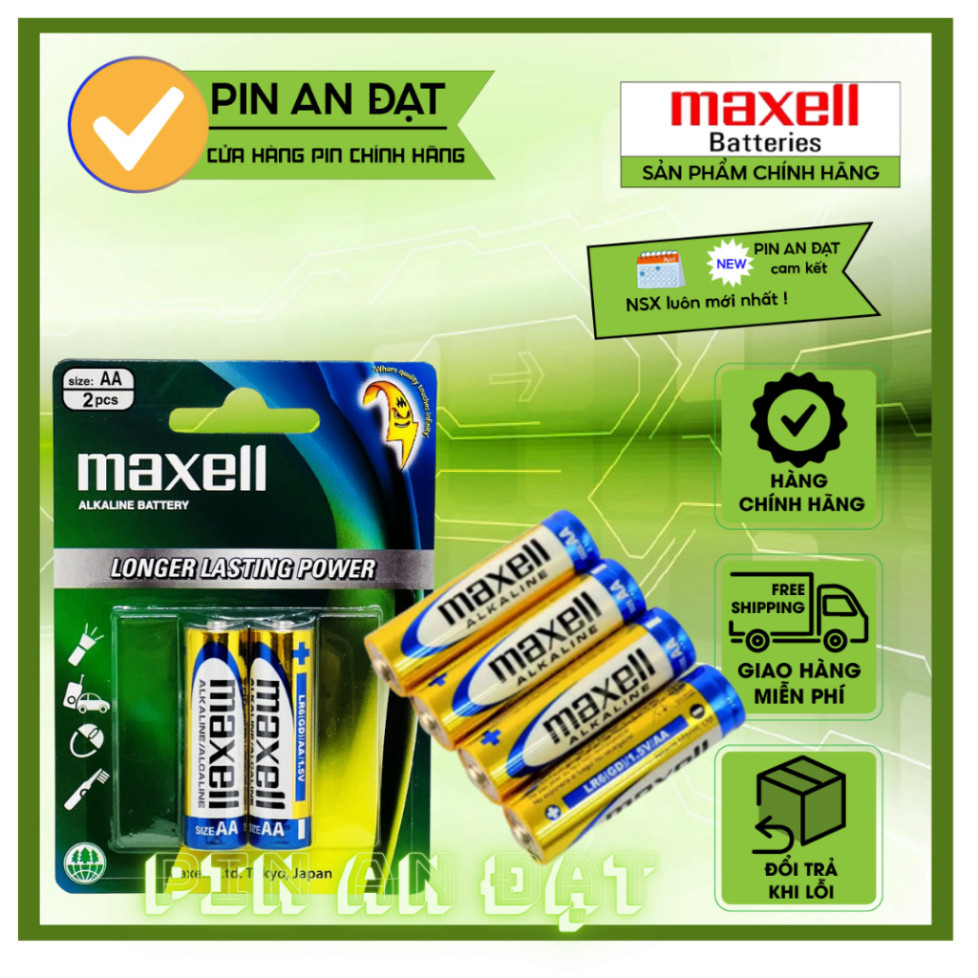 Vỉ 2 Viên Pin AAA( Pin Đũa ) Maxell Alkaline - Chính Hãng | Shopee Việt Nam