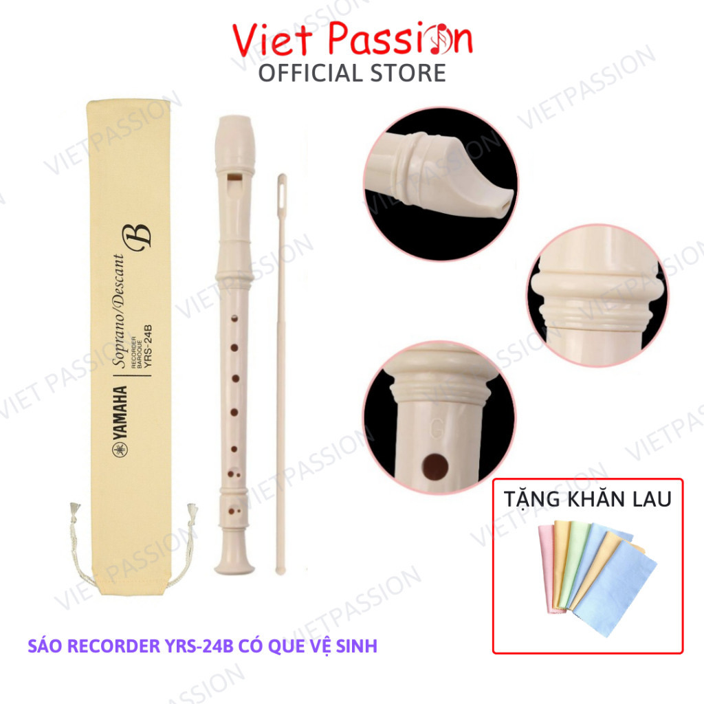 Sáo Recorder Soprano Yamaha YRS-24B Tone B có que vệ sinh enzi | Shopee ...