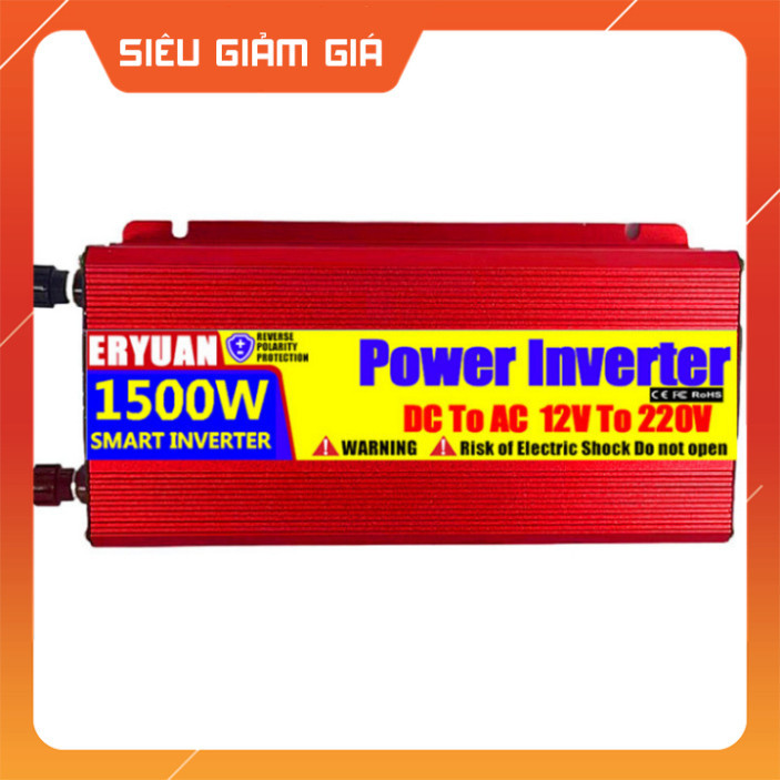 Bộ Kích Điện Inverter ERYUAN Ắc Quy 12V,24V, 12V lên 220V 1500w Sóng Sin Chuẩn Bảo Hành 2 Năm ...