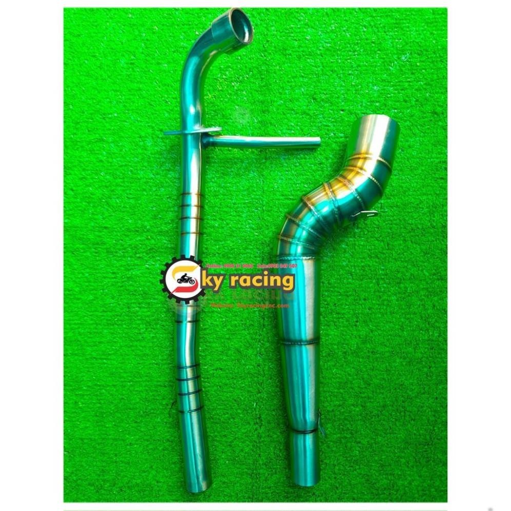 Cổ lon 2 khúc inox 304 vảy cá gắn pô tăng cho Sirius XC có ống hơi ...