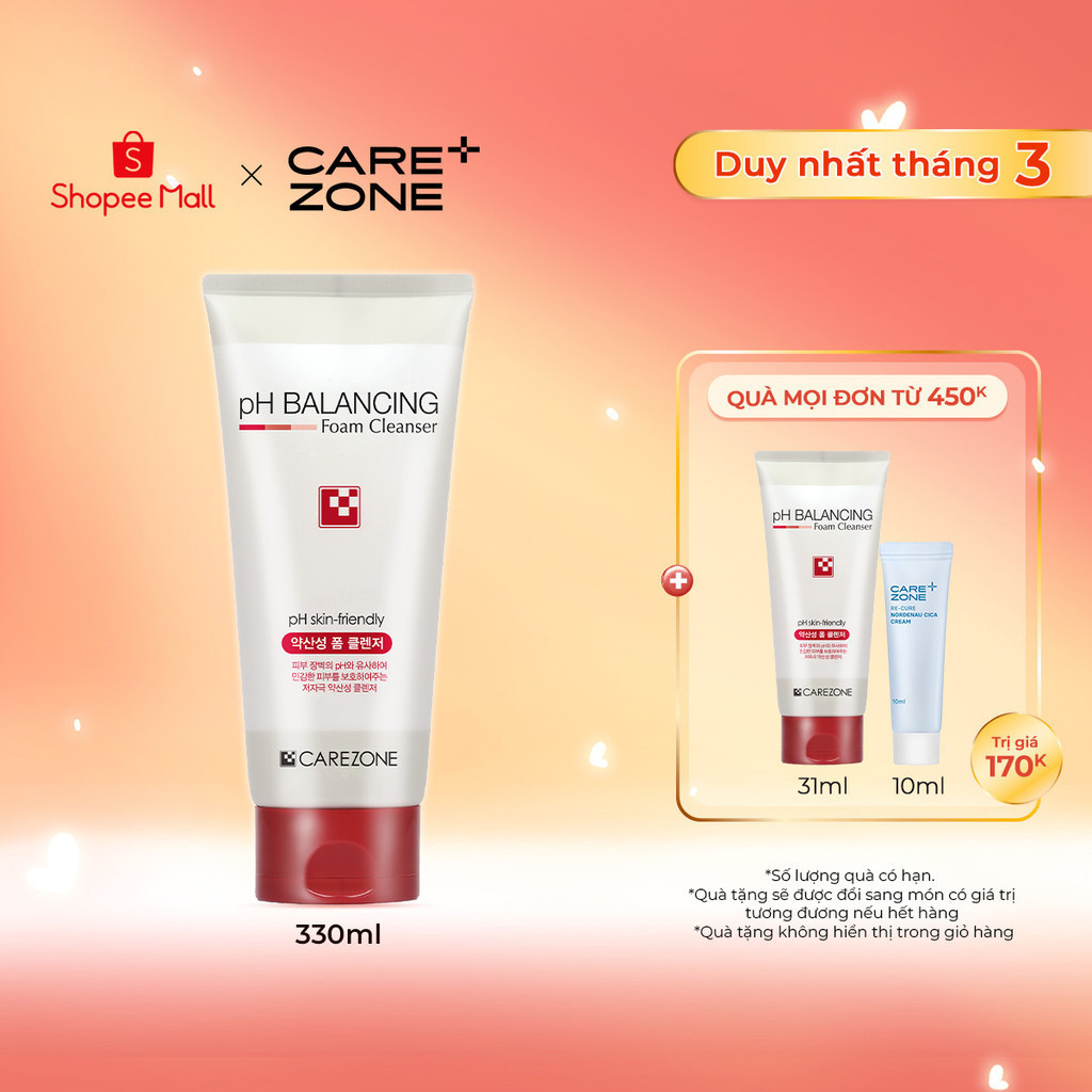SỮA RỬA MẶT CÂN BẰNG pH CAREZONE pH BALANCING FOAM CLEANSER 330ML | Shopee Việt Nam