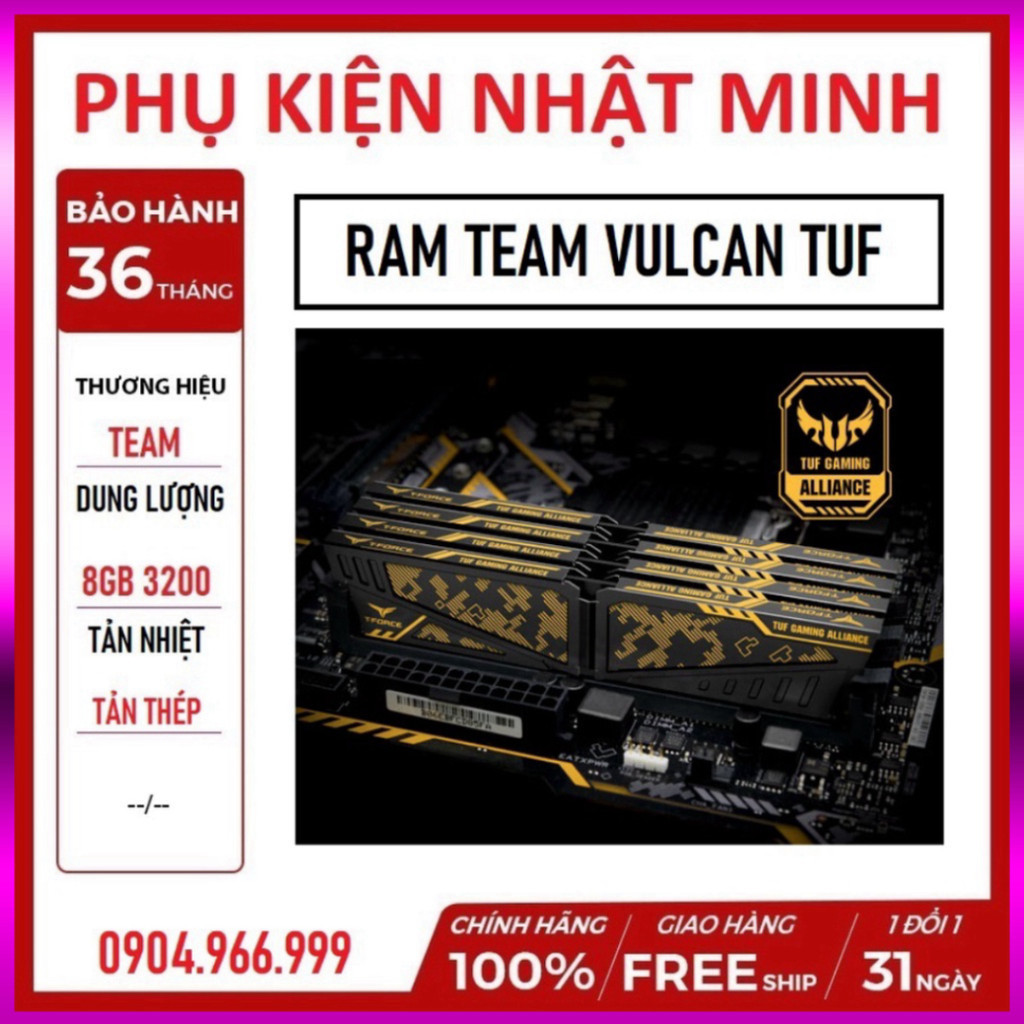 RAM TEAMGROUP T-Force Vulcan TUF Gaming Alliance DDR4 8GB - 16GB 3200 ...