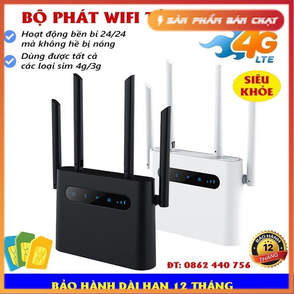 Cục phát wifi 4G, Bộ phát wifi 4G phát wifi từ sim MK1200 4 ăng ten, có ...