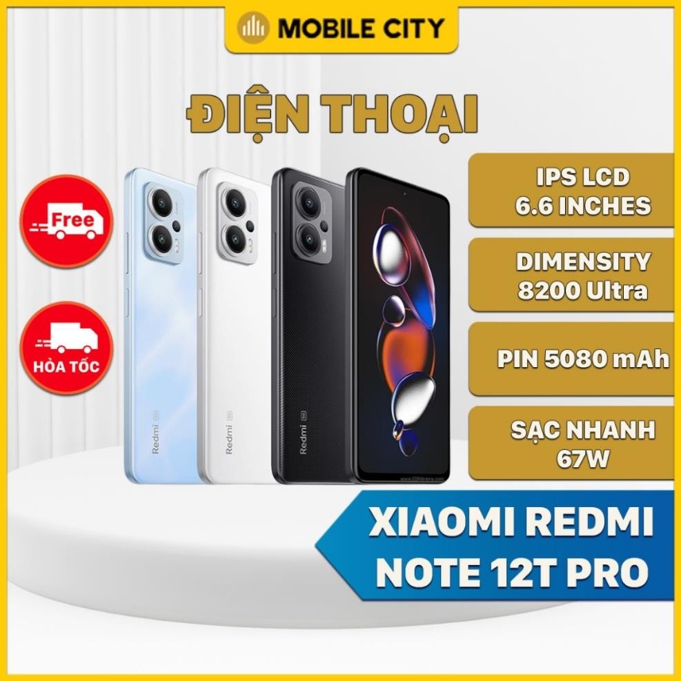 Điện thoại Xiaomi Redmi Note 12T Pro 5G (Bảo Hành 12 Tháng Nguồn Và Màn Hình) - Dimensity 8200 ...