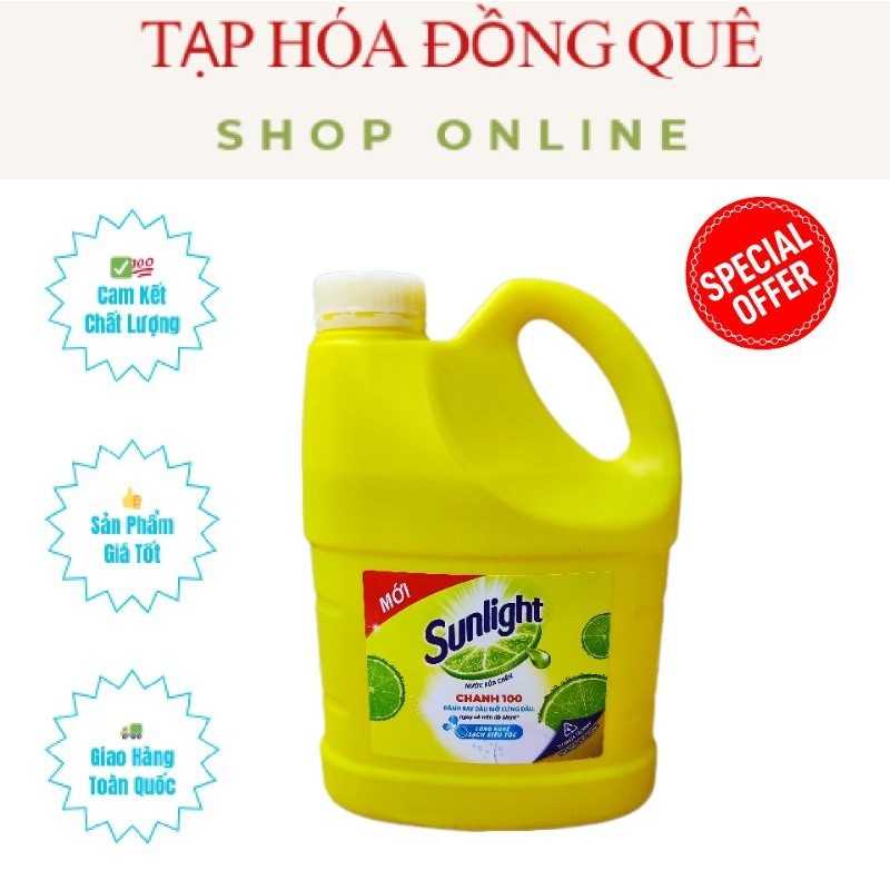 Nước Rửa Chén Sunlight Chanh 100 Can 1,3 Lít | Shopee Việt Nam