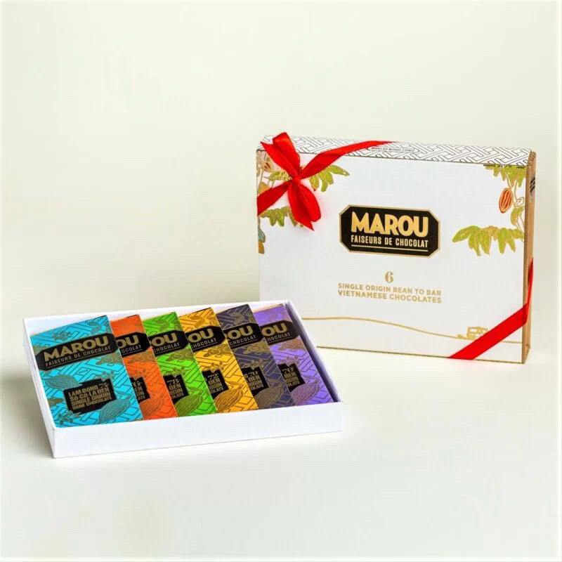(Ship2h) Hộp Quà 6 Thanh Socola 80g, Single Origin Vietnamese Chocolate Gift Box, 6 Thanh (480g ...