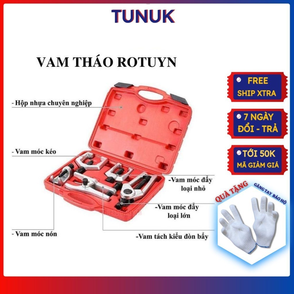 Bộ vam tháo rotuyn 5 PC, bộ dụng cụ vam cảo tháo rotuyn 5 chi tiết dụng ...