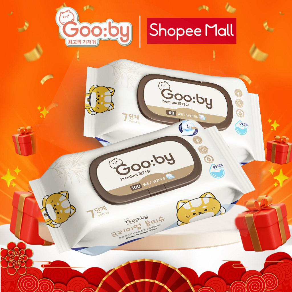 Khăn ướt Gooby Premium đa năng, mềm, mịn, không cồn, không parabens, AN ...