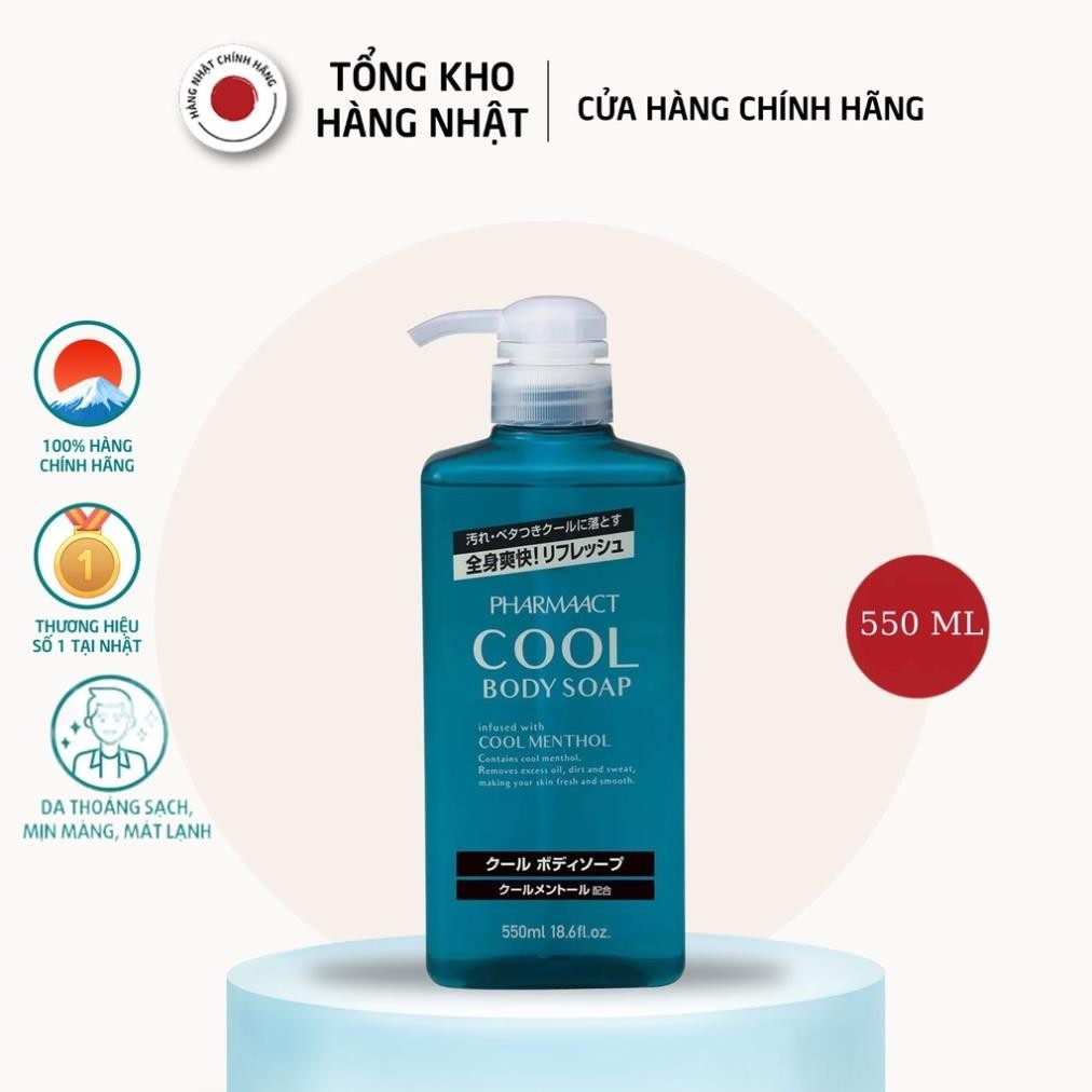 Sữa Tắm Nam Cao Cấp Nhật Bản Bạc Hà Mát Lạnh, Sạch Khuẩn Pharmaact Cool ...