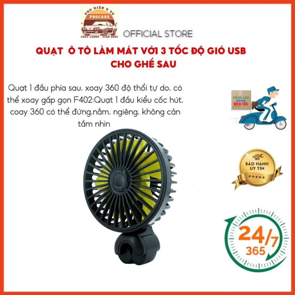 Quạt đơn Ô Tô Làm Mát Với 3 Tốc Độ Gió USB cho ghế sau chính hãng | Shopee Việt Nam