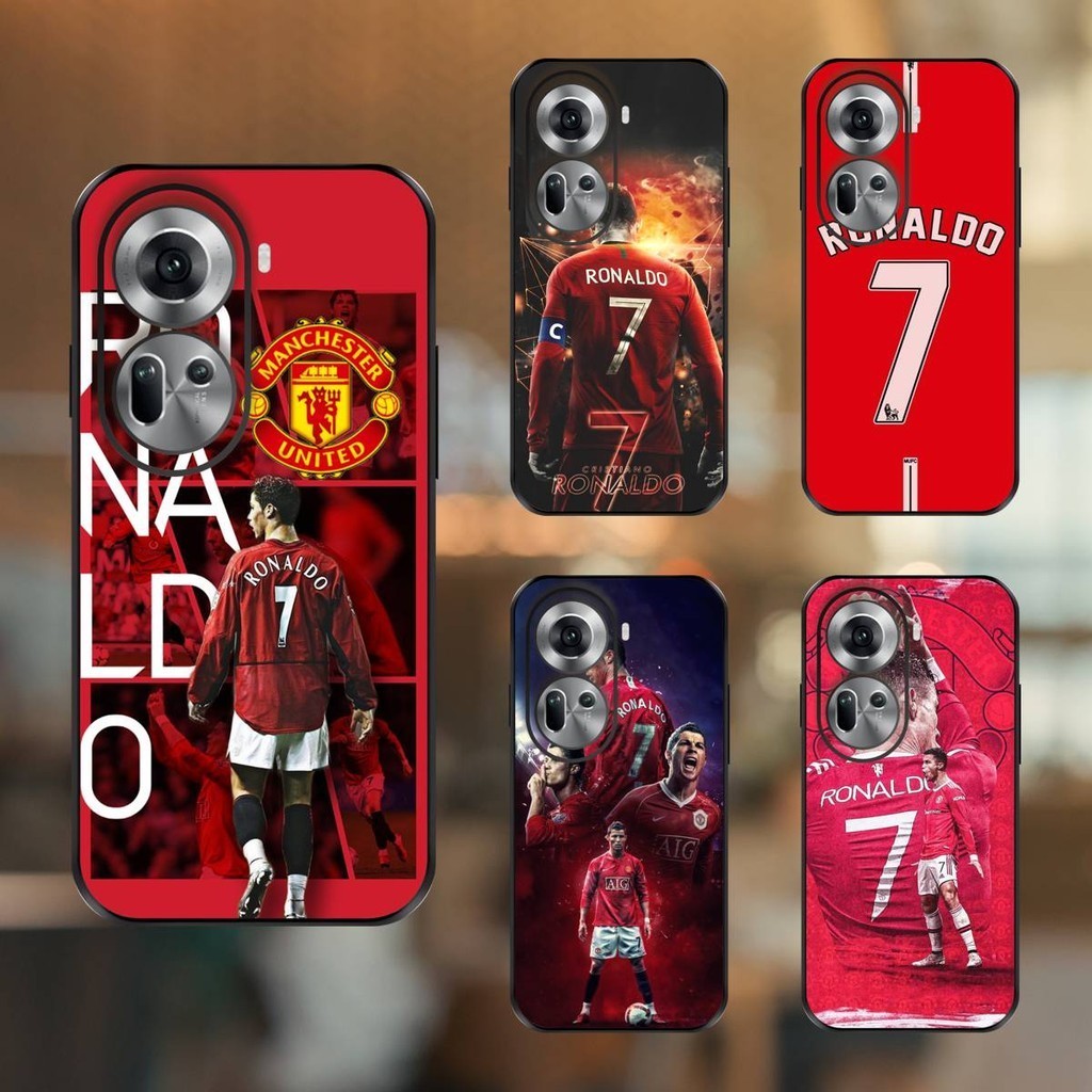 Ốp lưng điện thoại Oppo Reno 11 5G viền đen Cristiano Ronaldo MU ...