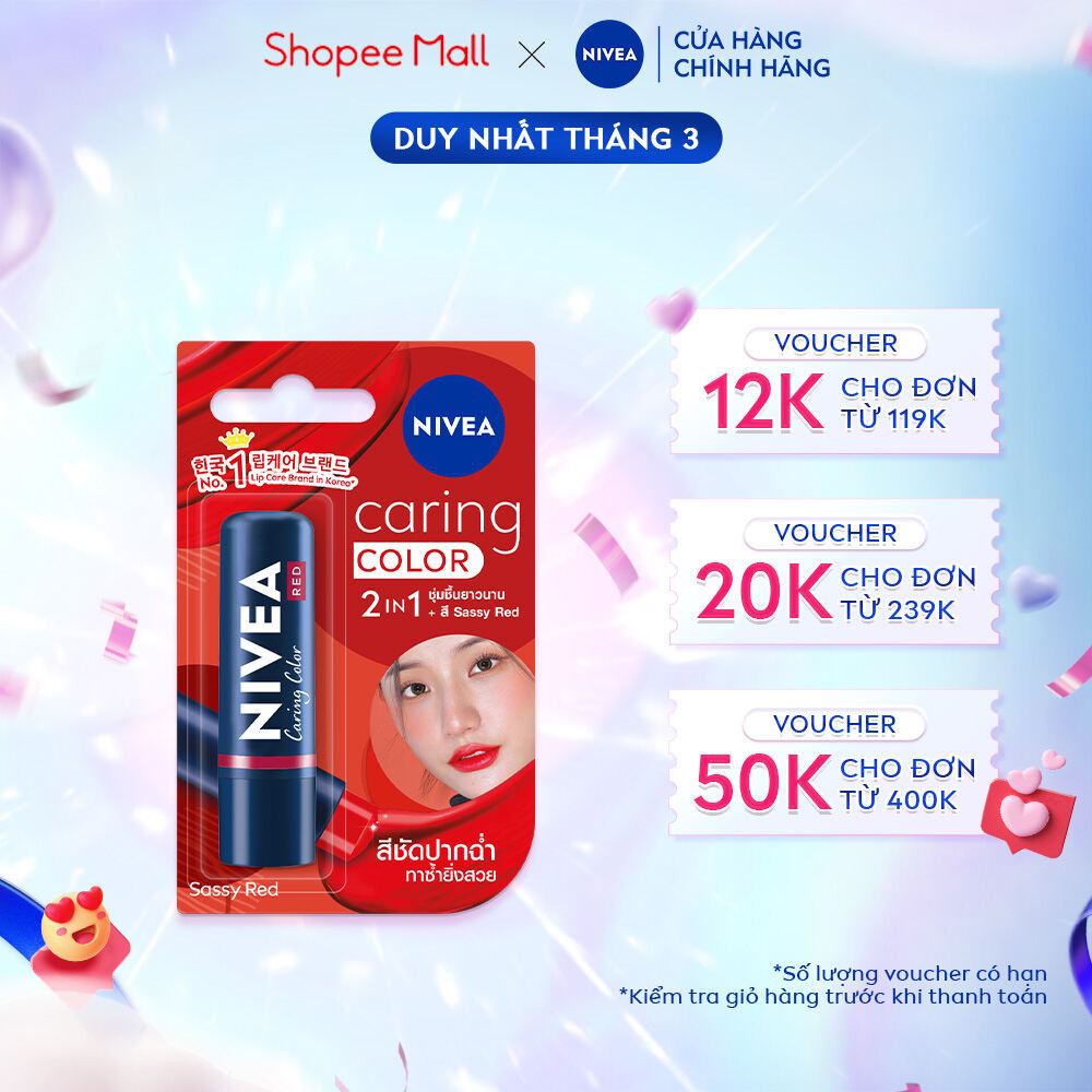 Son Trang Điểm Dưỡng Môi NIVEA Sassy Red Đỏ Quyến Rũ (4.8 g) - 88058 | Shopee Việt Nam