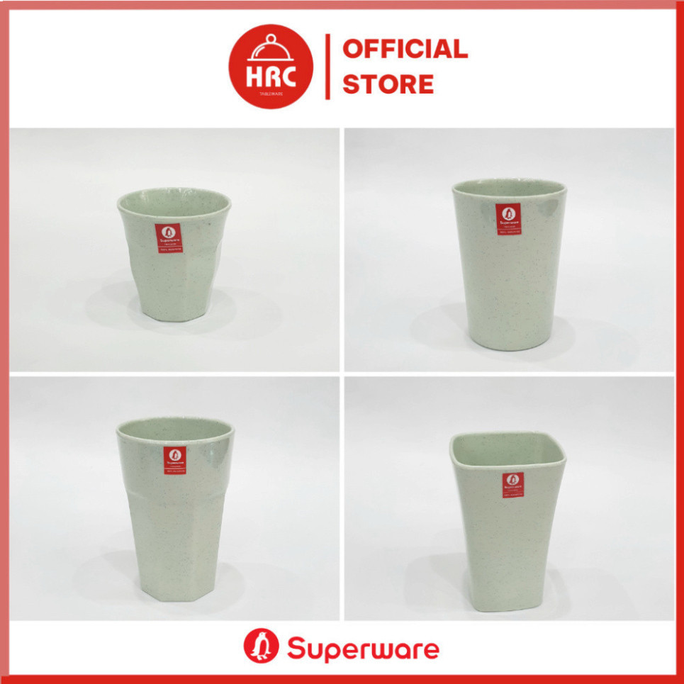 Cốc Ly Tách hấp thụ nước 100% Nhựa Melamine Superware Cốc nhà hàng quán ăn greed color Pastel ...