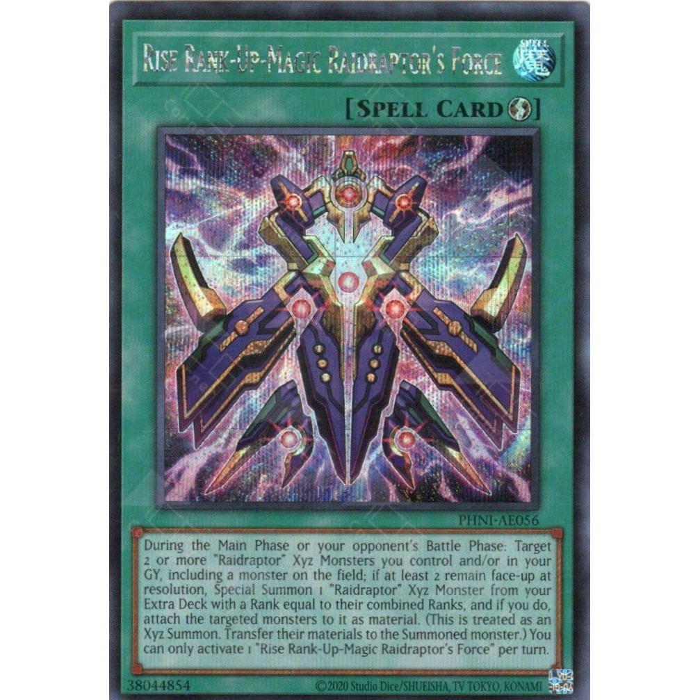 [ Bài Yugioh Chính Hãng ] PHNI-AE056 Rise Rank-Up-Magic Raidraptor's ...