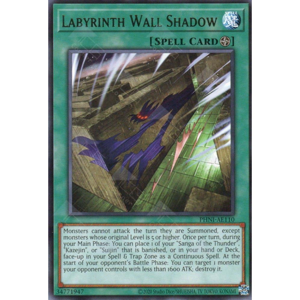 [ Bài Yugioh Chính Hãng ] PHNI-AE110 Labyrinth Wall Shadow - Rare ...