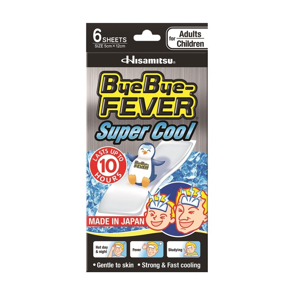 Miếng Dán Hisamitsu Hỗ Trợ Hạ Sốt Bye Bye - Fever Super Cool (Hộp 6 ...