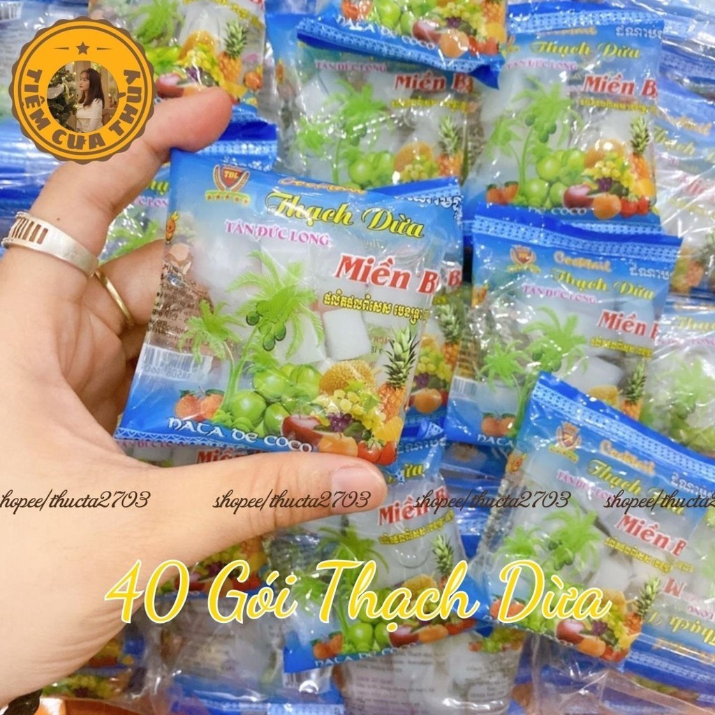 COMBO Sóng Thần : 30 Gói Nem Nướng Phên, 40 Gói Thạch Dừa, 1 Bánh Quy ...