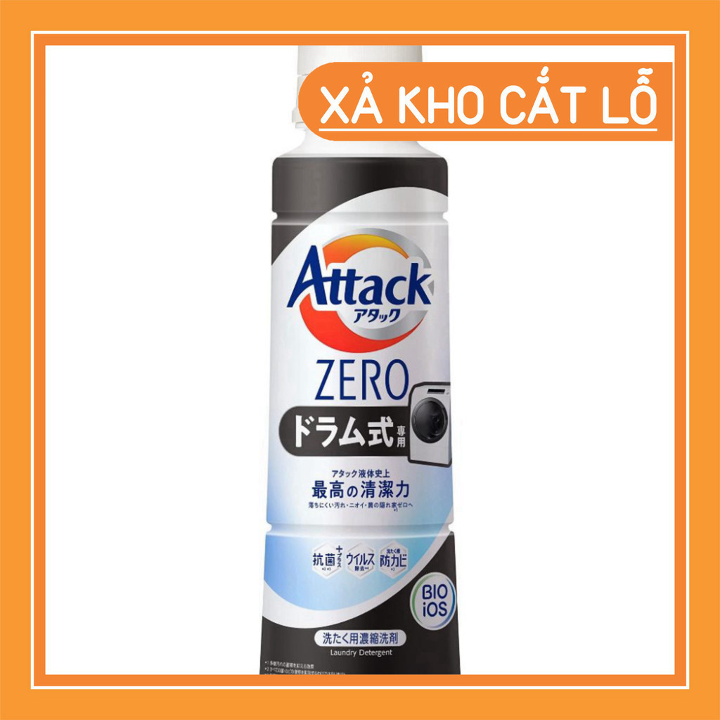Nước Giặt Siêu Sạch KAO Attack Zero Siêu Cô Đặc Dạng Chai Tròn Hàng Nhật Nội Địa (Chai 580ml ...