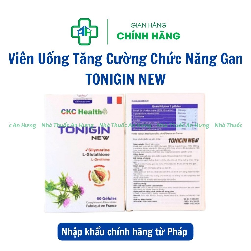 Viên Uống Tăng Cường Chức Năng Gan TONIGIN NEW Nhập khẩu PHÁP - Bảo Vệ Gan, Giải Độc Gan, Hạ Men ...