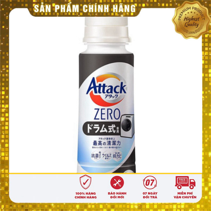 Nước Giặt Siêu Sạch KAO Attack Zero Siêu Cô Đặc Dạng Chai Tròn Hàng Nhật Nội Địa (Chai 580ml ...