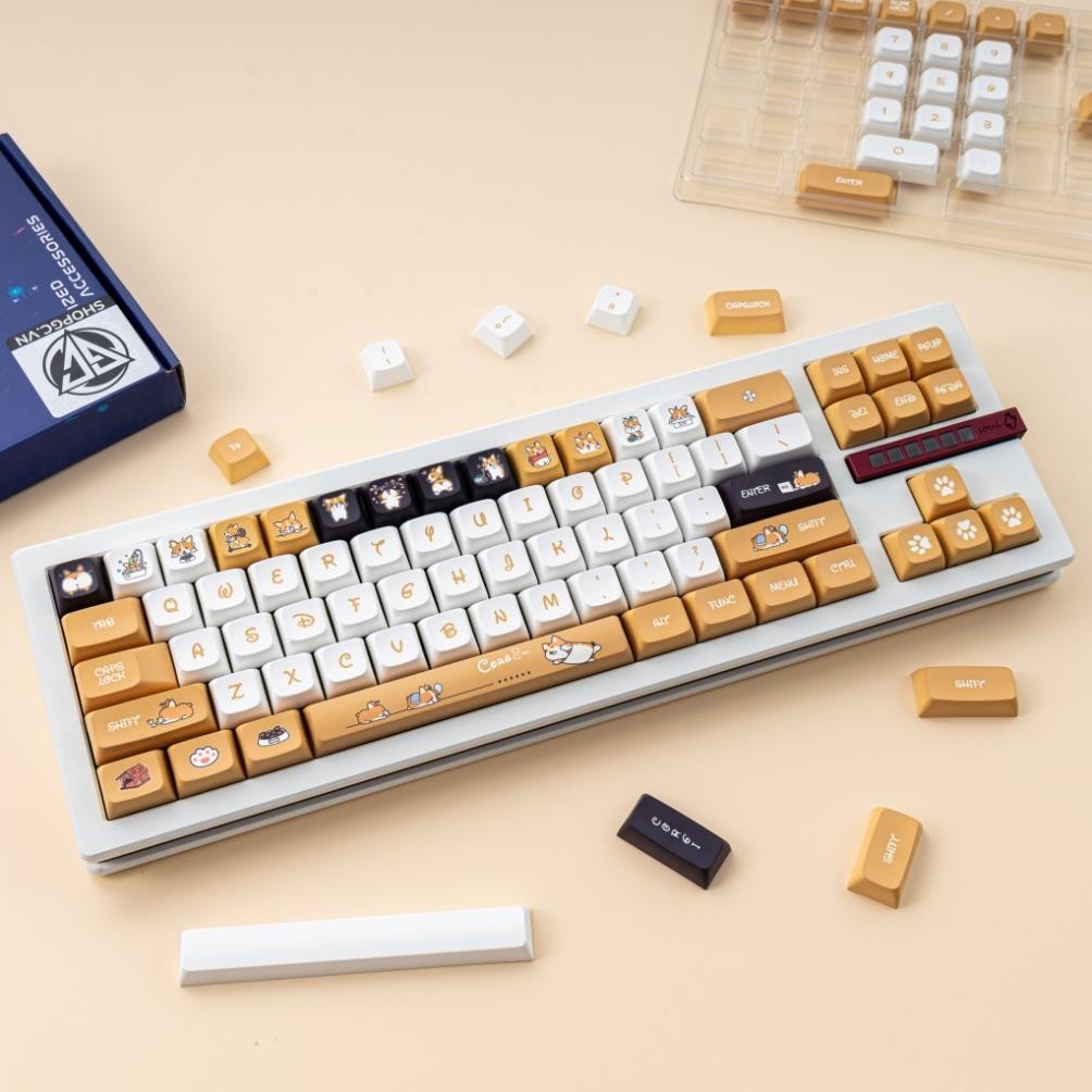 Keycap Corgi V2 XDA profile nhựa thick PBT 139 nút