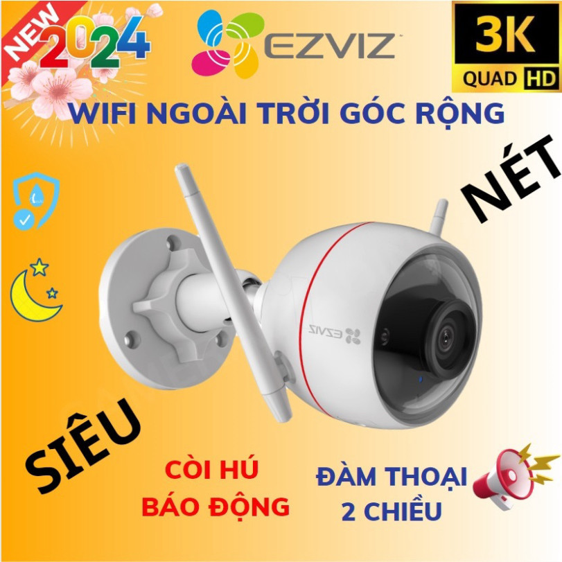 Camera Wifi Ezviz Ngoài Trời H3, C3W Pro, H3C, C3TN 2M 3M 4M 5MP 1080P ...