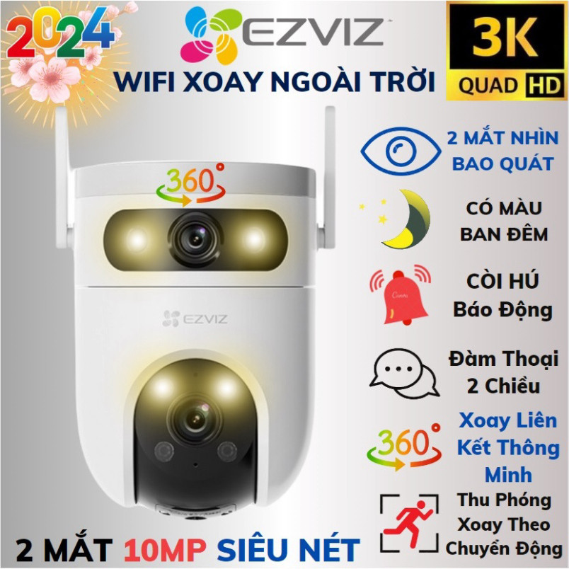 Camera WIFI Ngoài Trời 2 Mắt Xoay 360 EZVIZ H9C C8C H8C 3MP 4MP 6MP ...