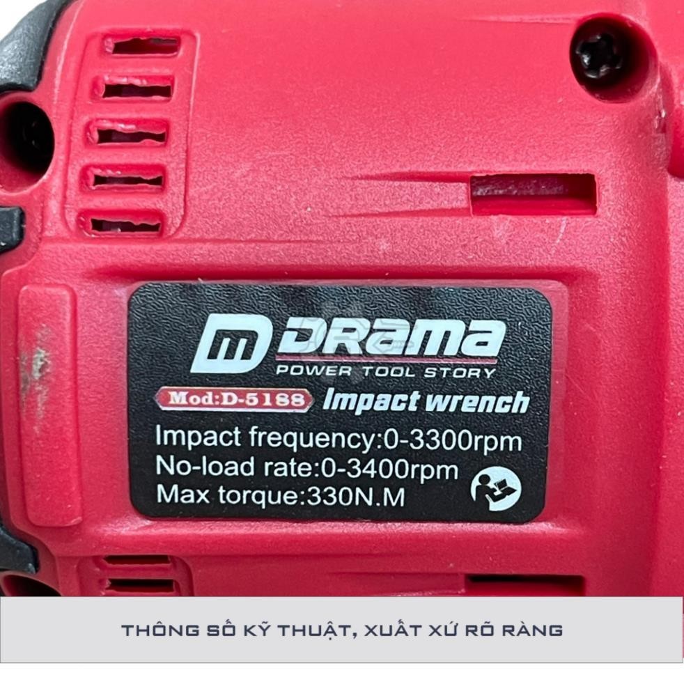 Thân máy siết bulong pin DRAMA D5188, Lực siết 330Nm, Động cơ Không chổi than | Shopee Việt Nam