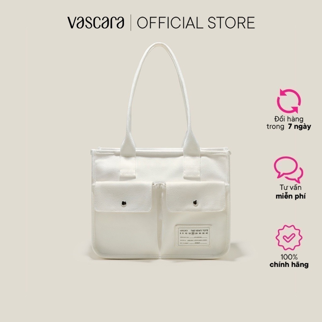 Vascara Túi Venti Tote Vải Canvas Đa Ngăn - TOT 0137 | Shopee Việt Nam