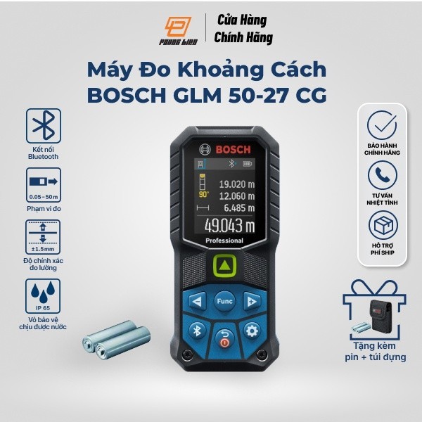 Máy đo khoảng cách laser xanh Bosch GLM50-27CG Hàng Chính Hãng | Shopee Việt Nam
