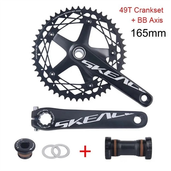 Đùi đĩa Fixger singel 1 đĩa SKEACE 49T răng 144BCD trục rỗng kèm BB ...