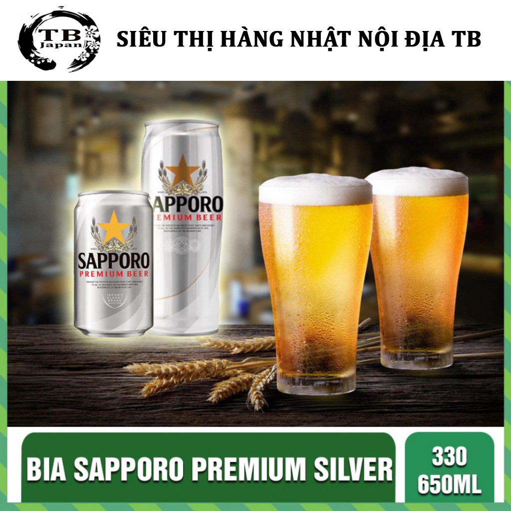Bia Sapporo Premium Silver Cup 330ml - 650ml Can-ALC. 5.0% | Shopee ...