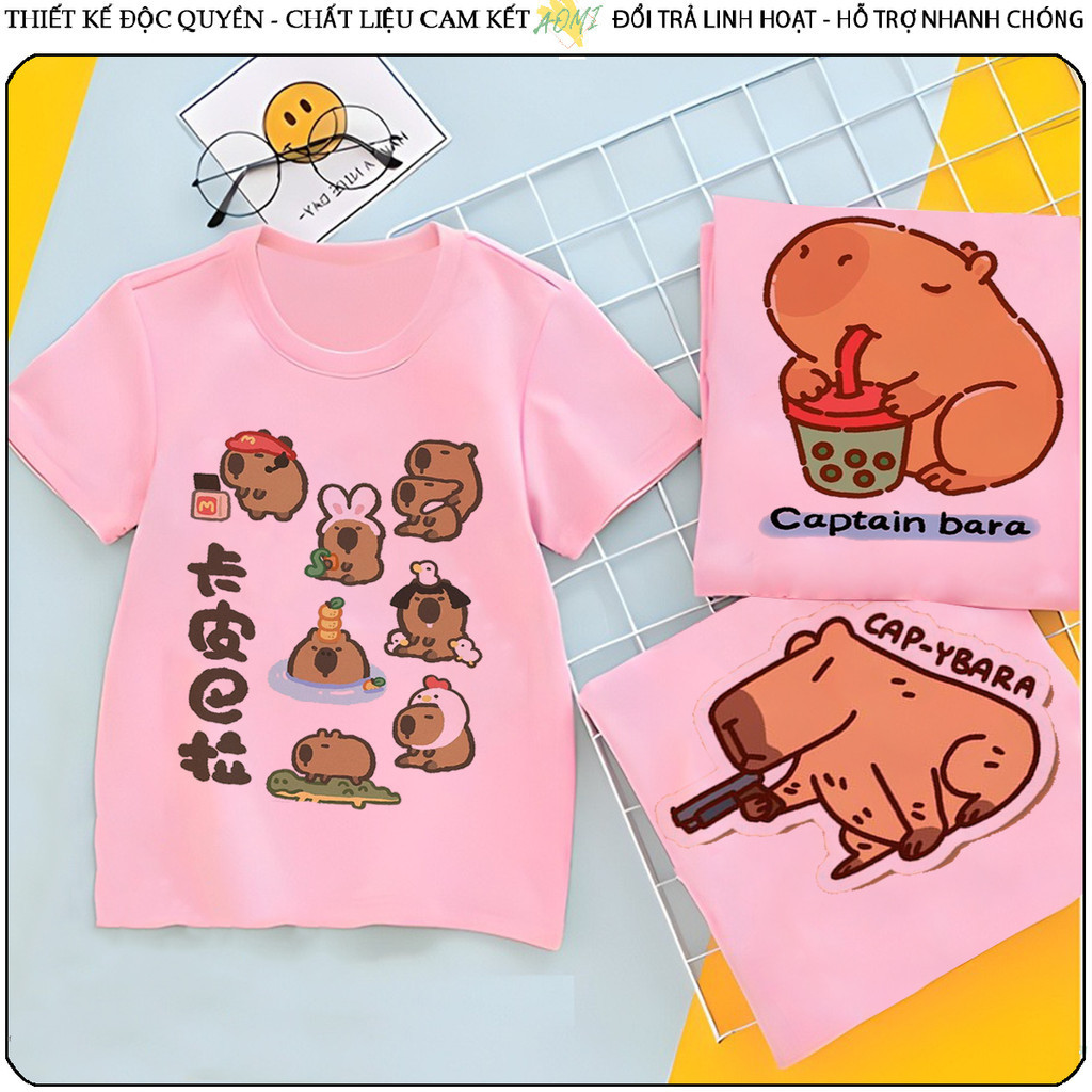 ÁO THUN UNISEX cappy Bara CappyBara PHÔNG HỒNG TAY NGẮN NAM NỮ TRẺ EM TRAI GÁI AOMIVN | Shopee ...