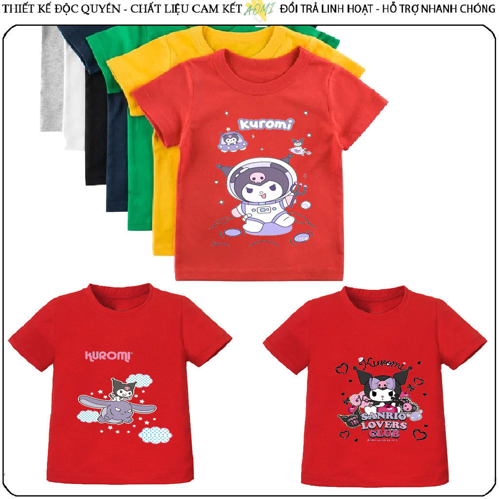 ÁO THUN UNISEX KUROMI Onegai My Melody PHÔNG Đỏ TAY NGẮN NAM NỮ TRẺ EM ...