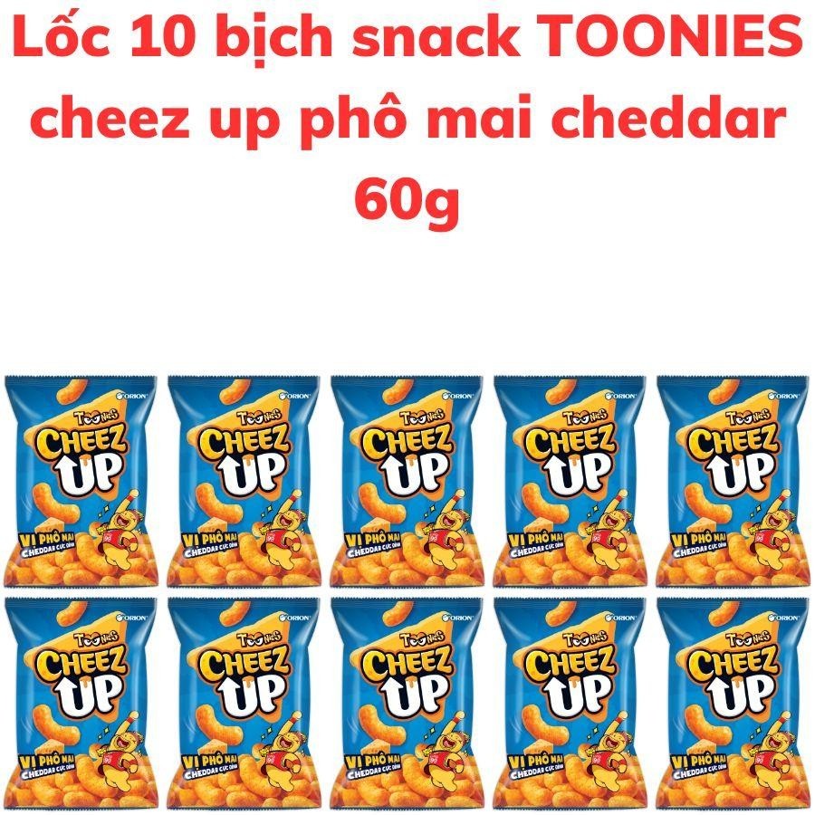 Bánh snack TOONIES cheez up vị phô mai cheddar bịch 60g | Shopee Việt Nam