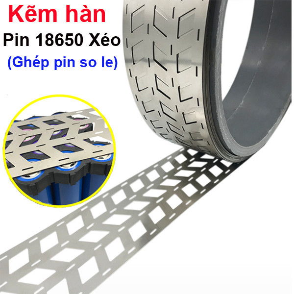 (1 mét) Kẽm hàn pin 18650 xéo ( pin ghép sát hoặc dùng khung pin ...
