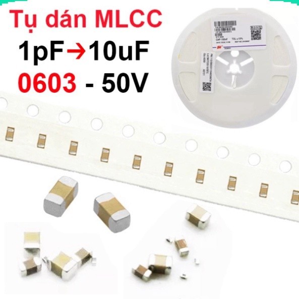 [Deal Sốc] (100 Con) tụ gốm, tụ dán đa lớp MLCC - size 0603 - 50V | Shopee Việt Nam