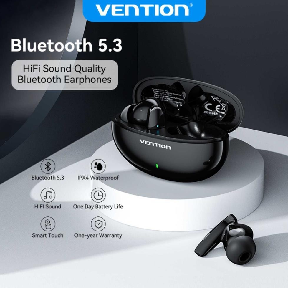 Tai nghe bluetooth VENTION Elf E01 (Bluetooth v5.3, TWS, 21h) | Shopee ...