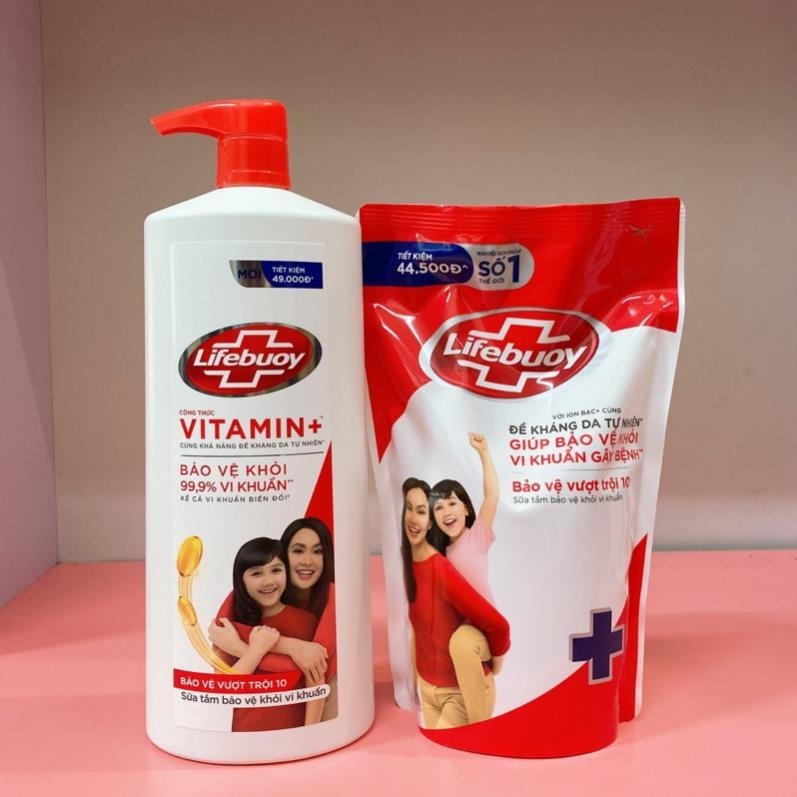Sữa tắm Lifebuoy túi 800g, chai 1kg (màu xanh, đỏ) | Shopee Việt Nam