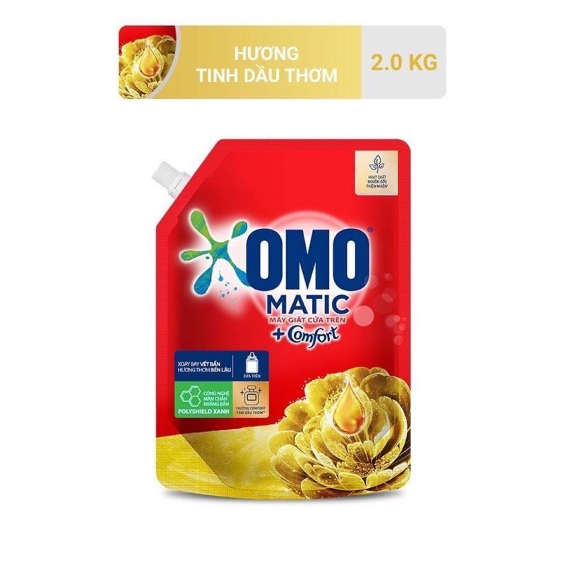 Nước giặt OMO Matic Comfort tinh dầu thơm cho máy giặt cửa trên gói 1 ...