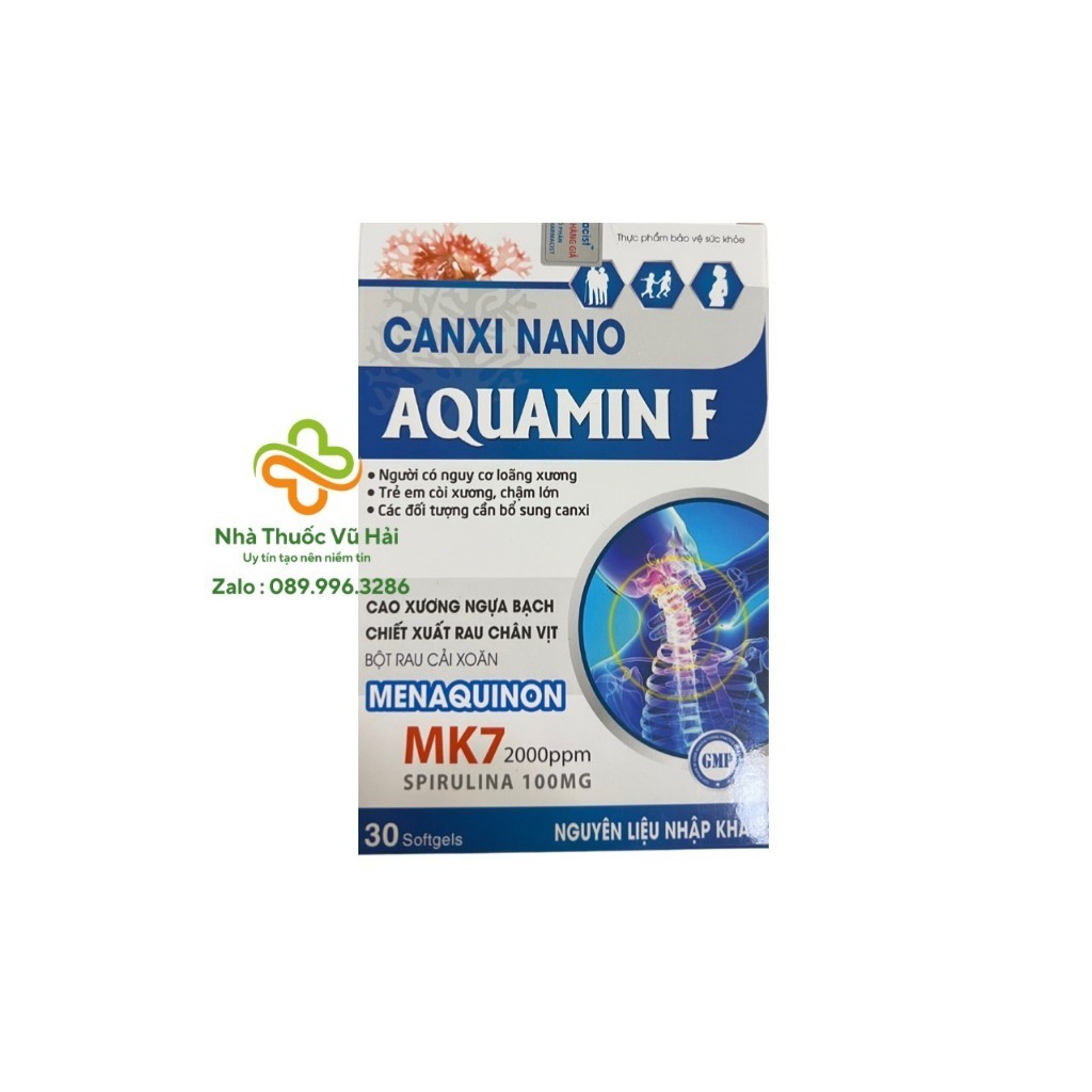 Bổ Sung Canxi Nano Aquamin F + Vitamin D3, Vitamin K2 Phát triển hệ xương, chắc khỏe xương, giảm ...