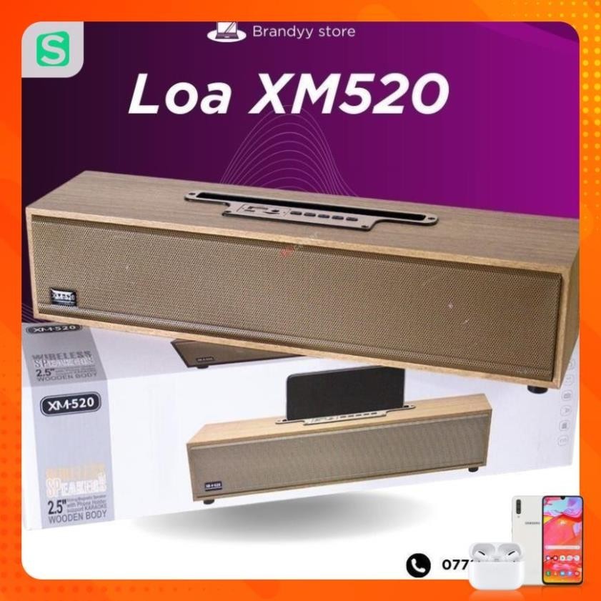 Loa bluetooth XM 520 Bass mạnh, công suất 20W siêu trầm , thiết kế vỏ gỗ dạng thanh để bàn ...