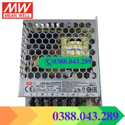 Bộ nguồn chuyển mạch MEAN WELL LRS-50-5 chính hãng 110V / 220V AC sang 5V DC 10A 50W Bộ nguồn ...