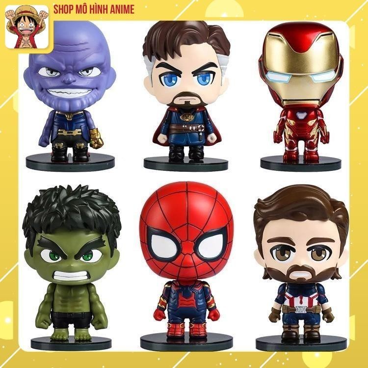 Bộ 6 Mô Hình Marvel, Các Nhân Vật Siêu Anh Hùng, Cao 7cm, Trang Trí ...