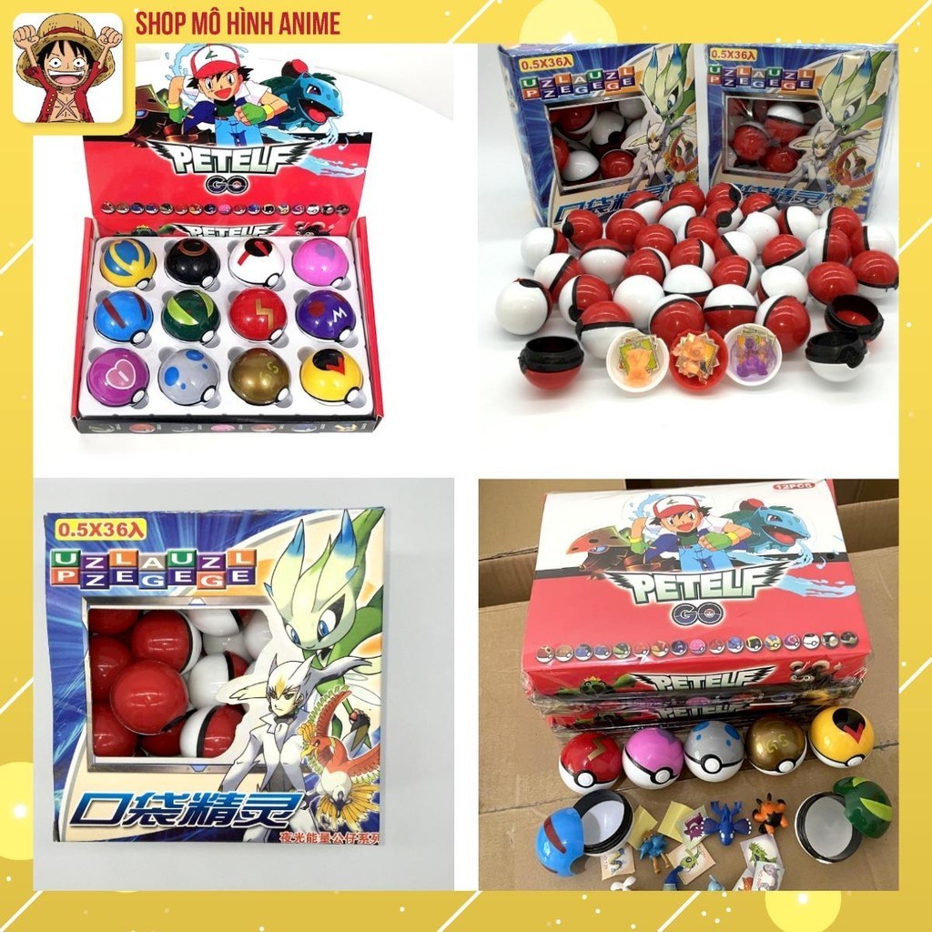 COMBO Hộp 12 Bóng Pokemon Lớn Và Hộp 36 Bóng Pokemon Nhỏ, Đồ Chơi Ball ...