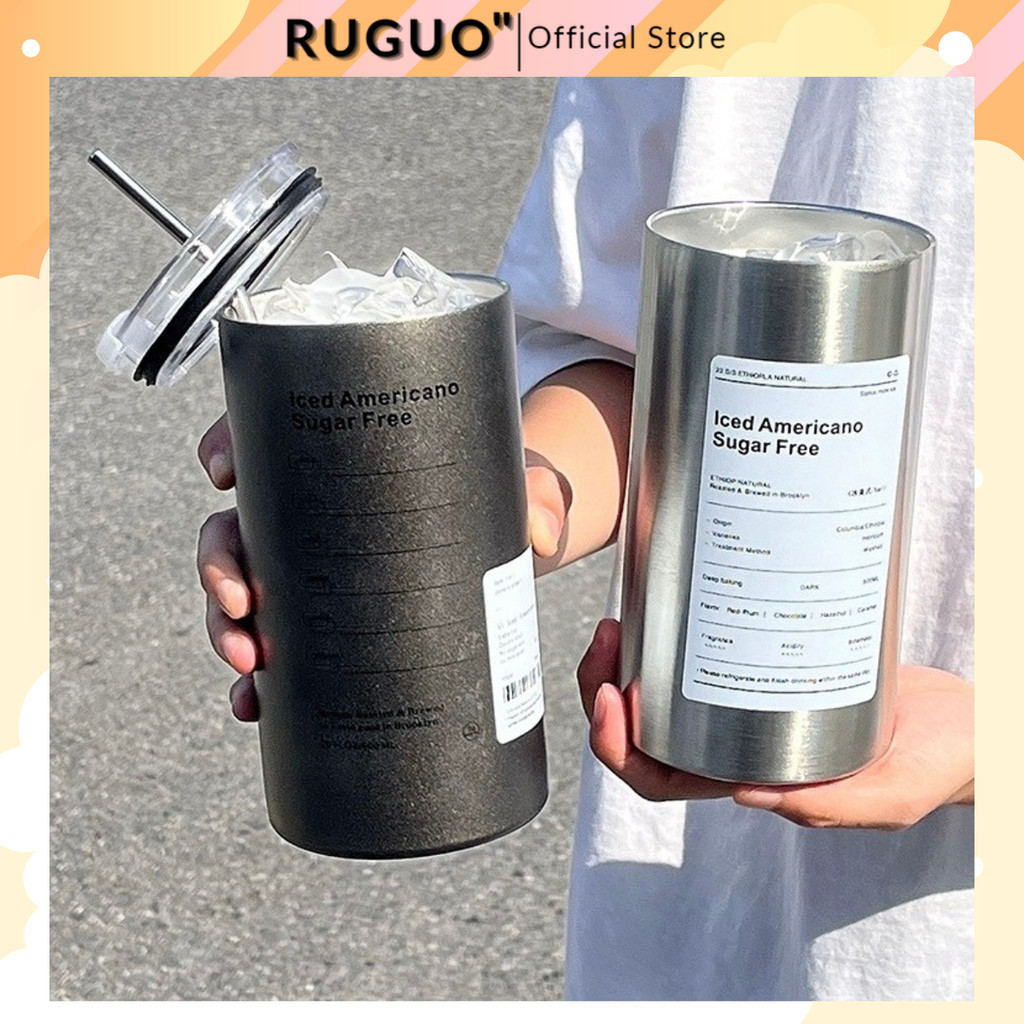 Ly Giữ Nhiệt Iced Americano Chất Liệu Inox 304 Cao Cấp Dung Tích 600ml Nắp Chống Tràn | Shopee ...