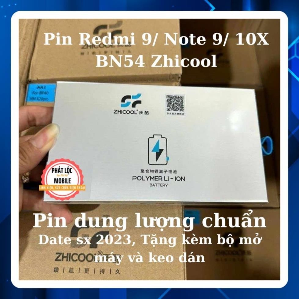 Pin Redmi Note 9/ Redmi 9/ Redmi 10X, Mã pin BN54 hãng Zhicool, Tặng ...
