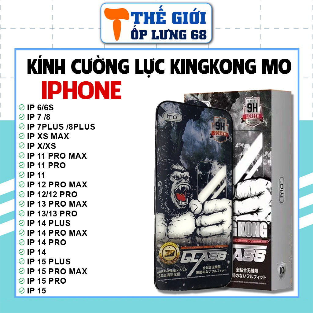 Cường lực KINGKONG MO iPhone 12 13 6 7 8 7P 8P 11 14 15 Pro Max Plus Promax | Shopee Việt Nam